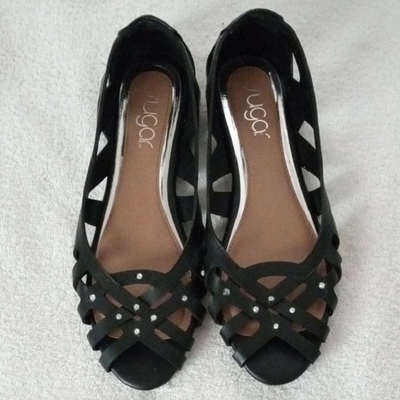 Sugar | Shoes | Sugar Black Ballet Flats With Bow Detail | Poshmark